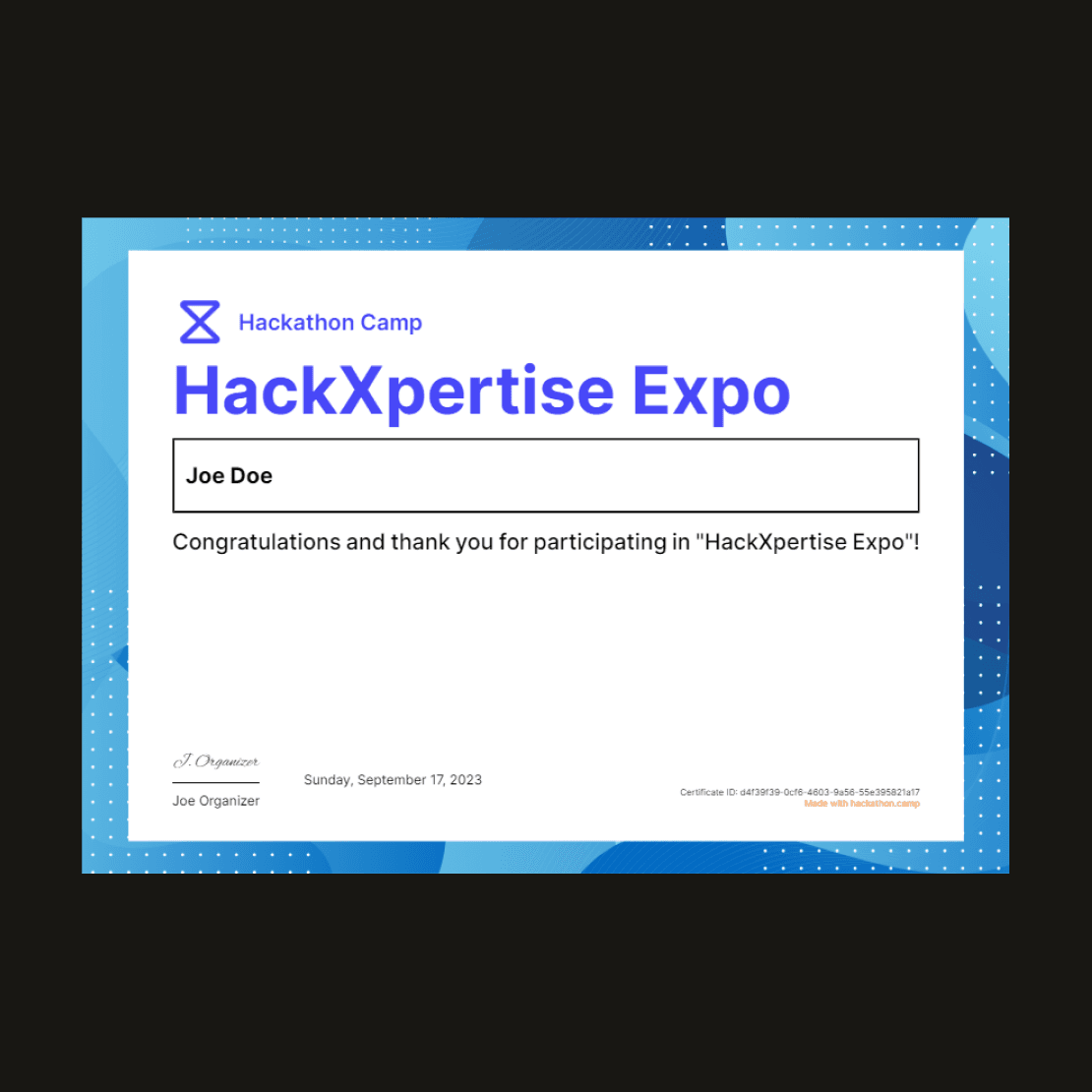 Hackathon Certificate Generator - Free tool