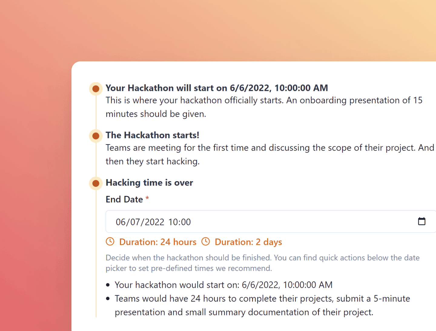Hackathon organization for companies