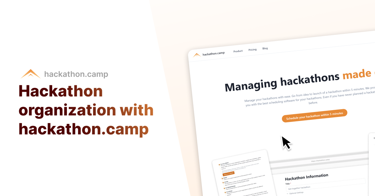 Hackathon organization with hackathon.camp